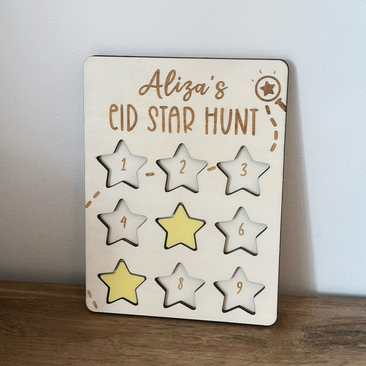 Personalised Wooden Eid Star Hunt Game – Sunshine and Sunnah